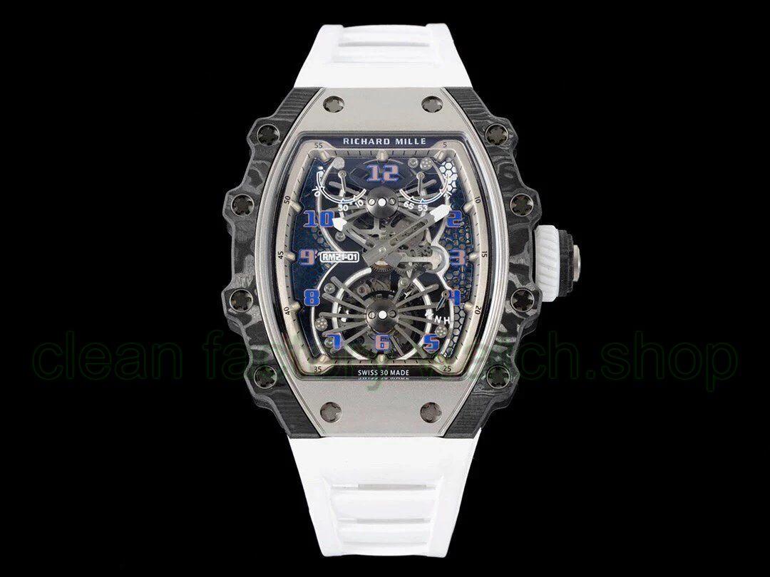 RM Factory Richard Mille RM21-01 43mm Titanium&Carbon Fiber White ...