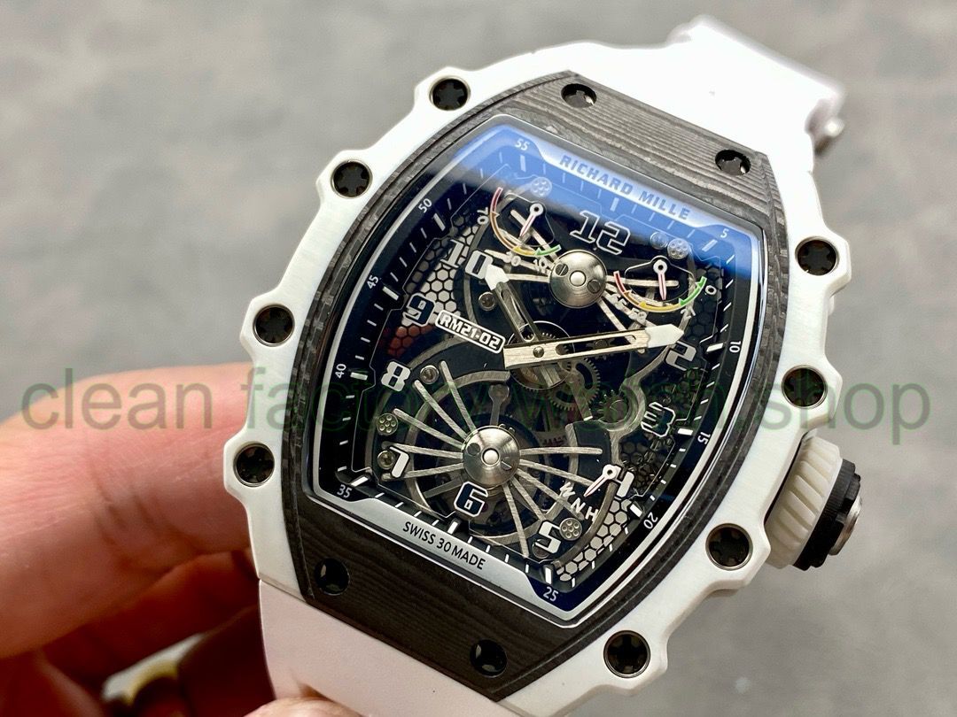 RM Factory Richard Mille RM21-02 Tourbillon 43mm White Ceramics White ...