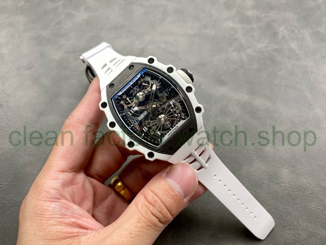 RM Factory Richard Mille RM21-02 Tourbillon 43mm White Ceramics White ...