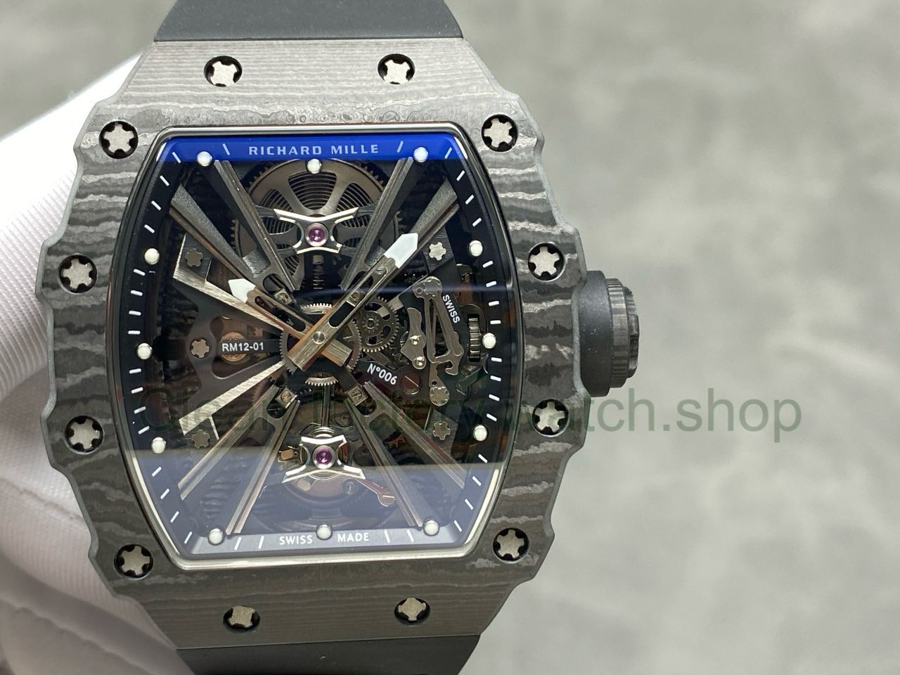 YS Factory Tourbillon Richard Mille RM12-01 42mm Carbon Fiber Rubber ...