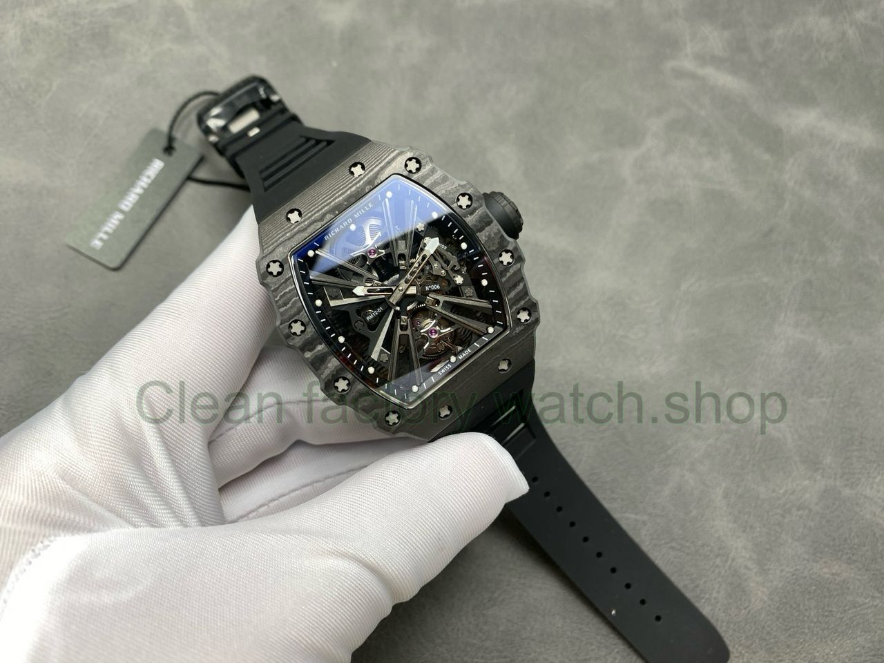 YS Factory Tourbillon Richard Mille RM12-01 42mm Carbon Fiber Rubber ...