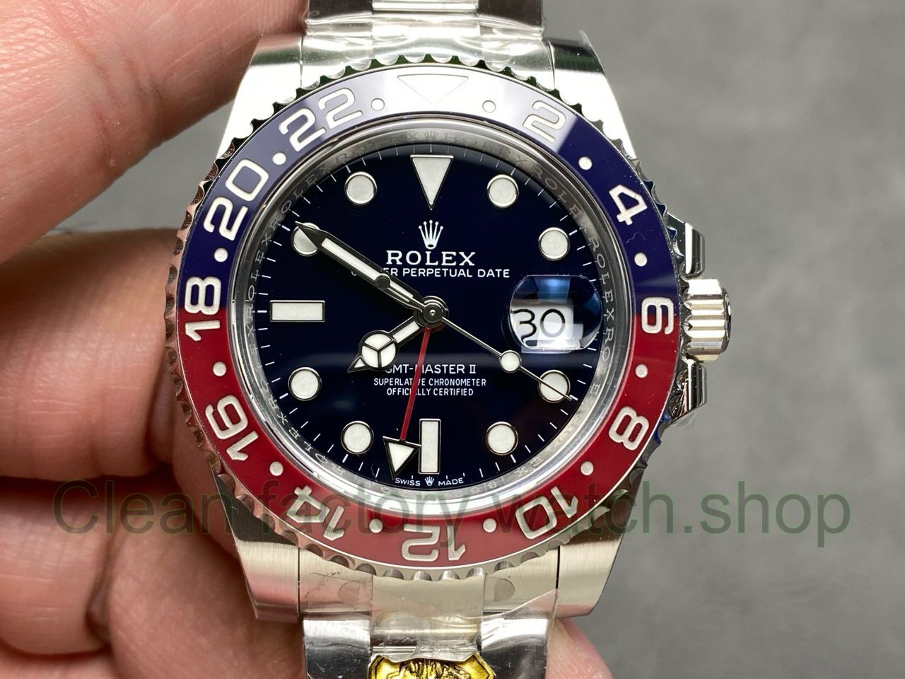 Gold Factory Rolex Pepsi GMT-Master II 126719BLRO White Gold Black Dial ...