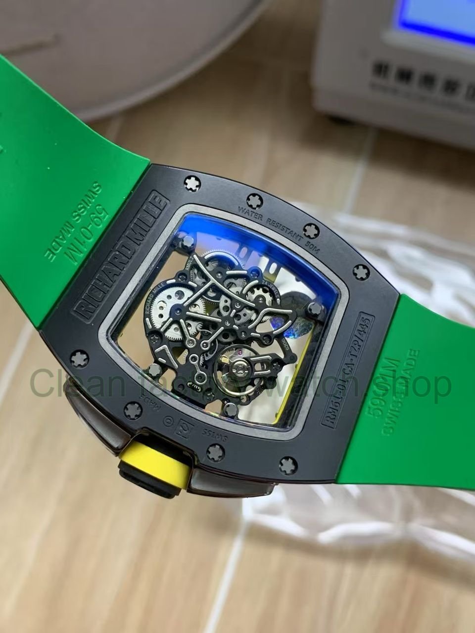 APS Factory Richard Mille RM 061-01 Green Rubber Strap Yohan Blake ...