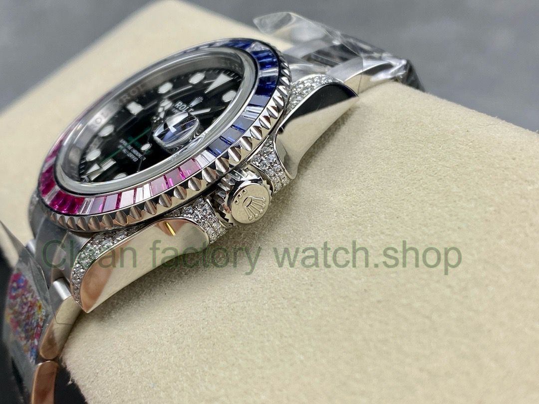 Rolex GMT-Master II 116769TBR Modified and customized Moissanite bezel ...